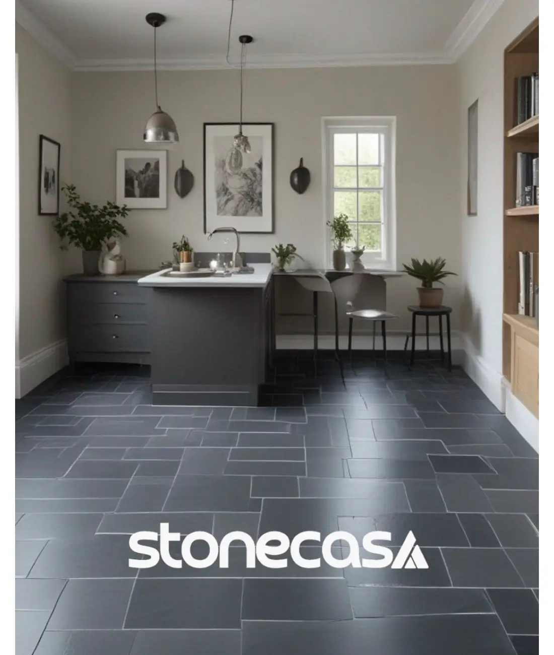 Piso de Ardósia Preta