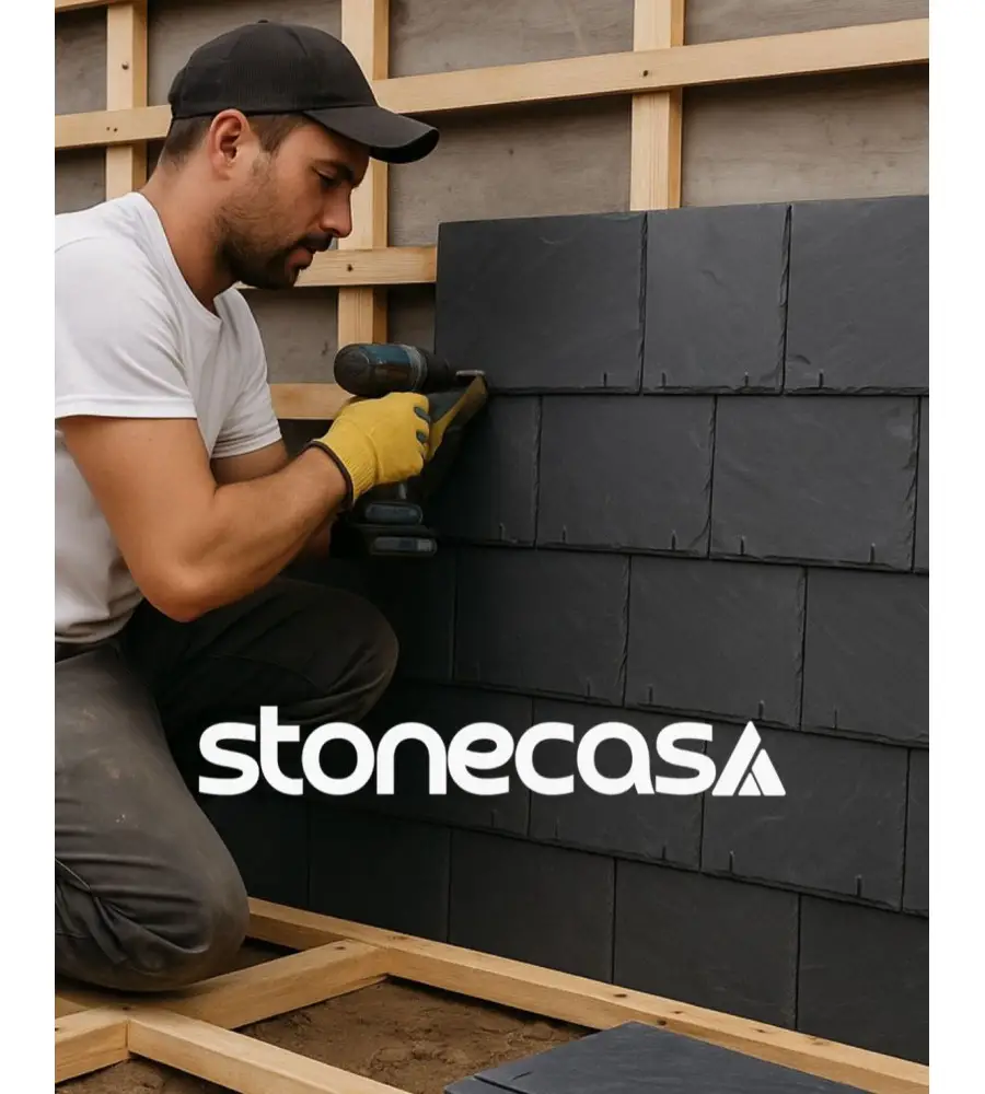 Telhas de Ardósia Natural Stone Casa® — Cobertura Premium ...